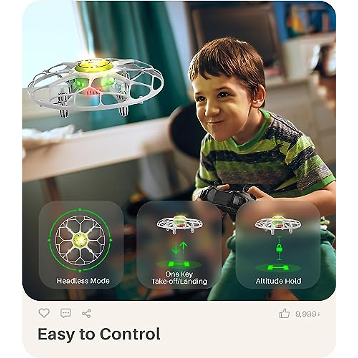 SYMA Mini Drone for Kids Adults, X660 7-Color LED Light RC Quadcopter with Rotary Ascent, 360° Flip, Altitude Hold, Headless Mode Indoor Drone Plane Flying Toys Gifts for Kids 8-12