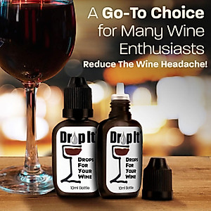 Drop It Wine Drops 2pk - The Original Sulfite and Tannin Reducer - Naturally Eliminate Sensitivities, Allergies, and Histamines - Portable Wine Wand Alternative - Easy To Use - Treat Up To 55 Glasses