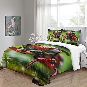EVMILA Ants Comforter Covers Duvet Cover Quilt Cover 3D Print Insects for Teens and Adults with Pillow Cases with Zipper Closure Soft Microfiber Bedding Set 3 Pieces Full（203x228cm）