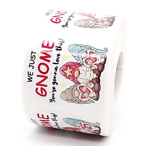Cute Gnomes Thank You Sticker Roll,Funny We Just Gnome You’re Gnome Love This Stickers,Packaging Stickers, Mail Envelopes Shipping Stickers for Small Business,500 PCS