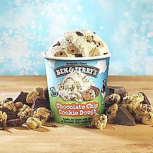 Ben & Jerry's Chocolate Chip Cookie Dough Vanilla Ice Cream Pint Non-GMO 16 oz