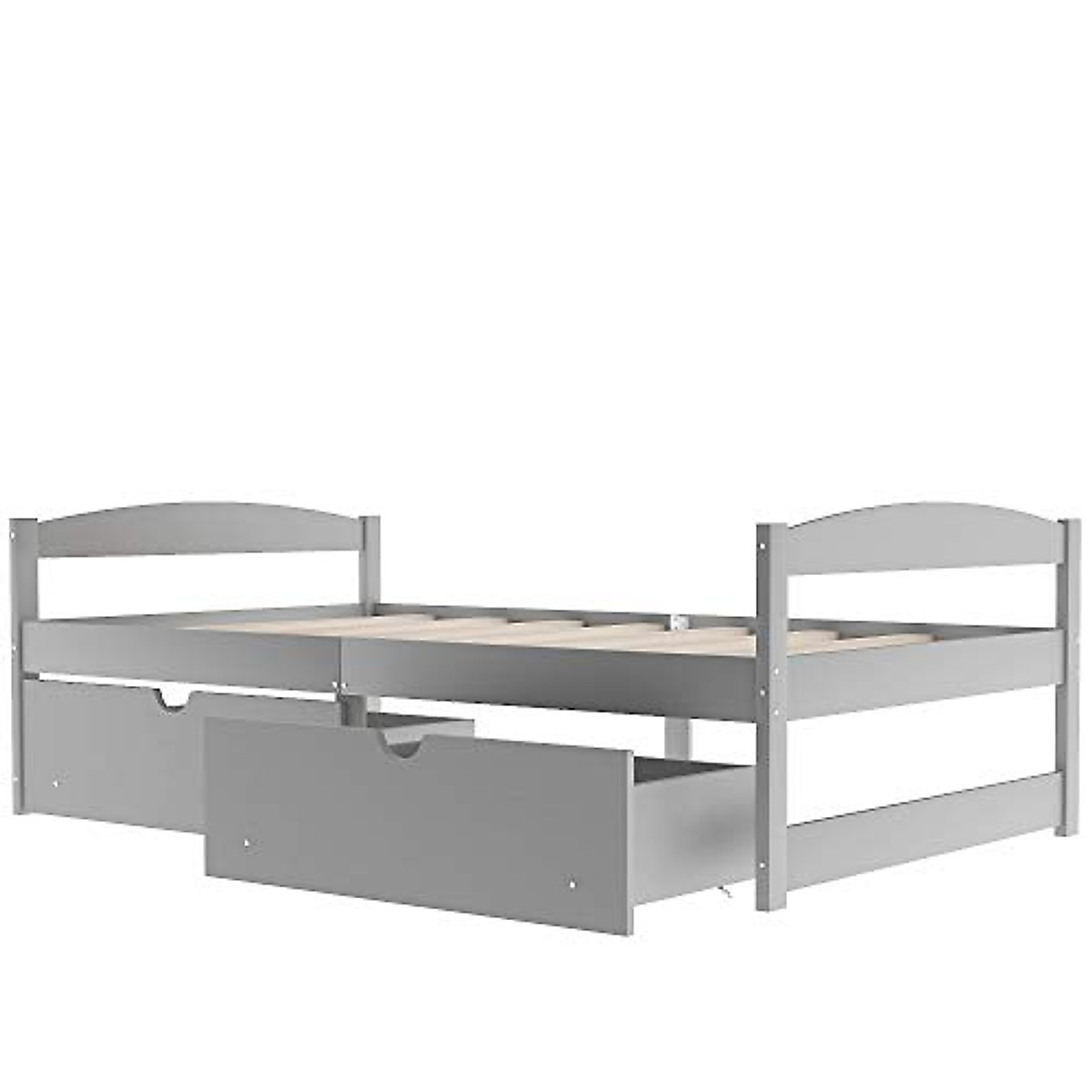 Lifeand Twin Size Daybed with 2 Drawers,Wood Storage Platform Bed for Kids Teens and Adults,No Box Spring Needed