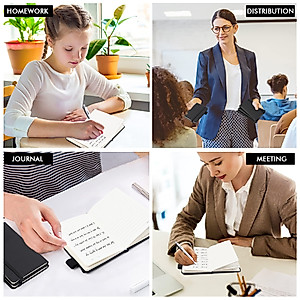 3 Pack Pocket Notebook Journals with 3 Black Pens, Feela A6 Mini Cute Small Journal Notebook Bulk Hardcover College Ruled Notepad with Pen Holder for Office School Supplies, 3.5”x 5.5”, Black