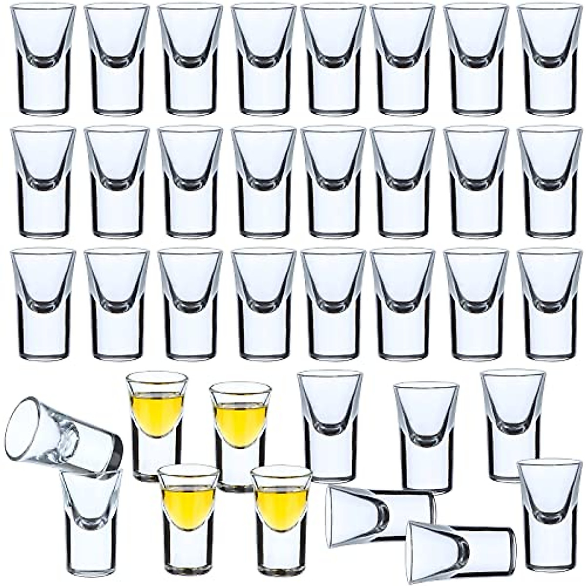 Ioffersuper 36-Pack Shot Glasses Set, 10Ml/0.338 Oz Mini Shot Glasses with Heavy-Duty Base, Mini Wine Glasses, Thickness Glass