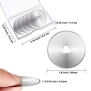 36 Packs Rotary Cutter Blades Replacement Blades Compatible with Fiskars Olfa Martelli Truecut Cutter for Patchwork Leather Quilting Sewing Arts Crafts (45 mm)