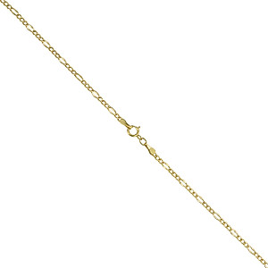 Kooljewelry 10k Yellow Gold Figaro Link Anklet for Women (2.3 mm, 9 inch)