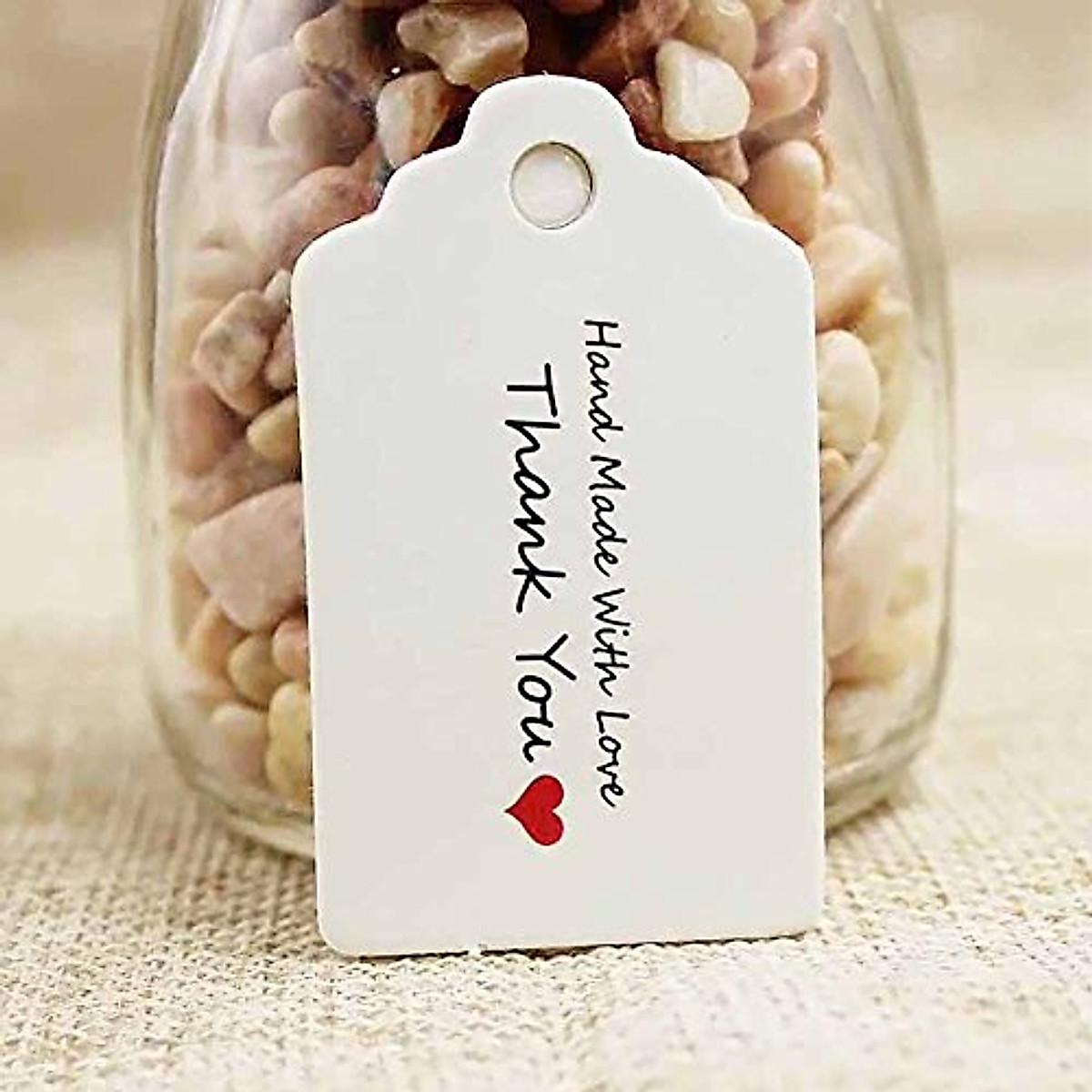 Paper Tags Gift Hang Tags with String 200pcs White