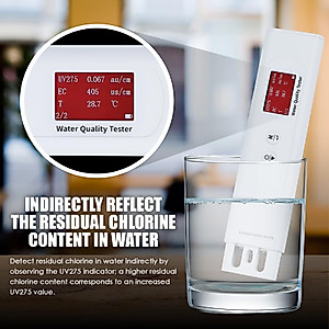 Water Quality Tester for Drinking Water, Portable 6-in-1 TDS Meter TOC, COD, EC, UV275, Temp&TDS, Digital Drinking Water Quality Tester for Home, RV, Hiking, Camping, Travel, Well, Tap, Water Purifier