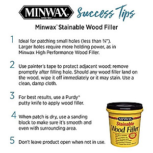 Minwax 42853000 Stainable Wood Filler, 16 oz, Natural, 16 Ounce
