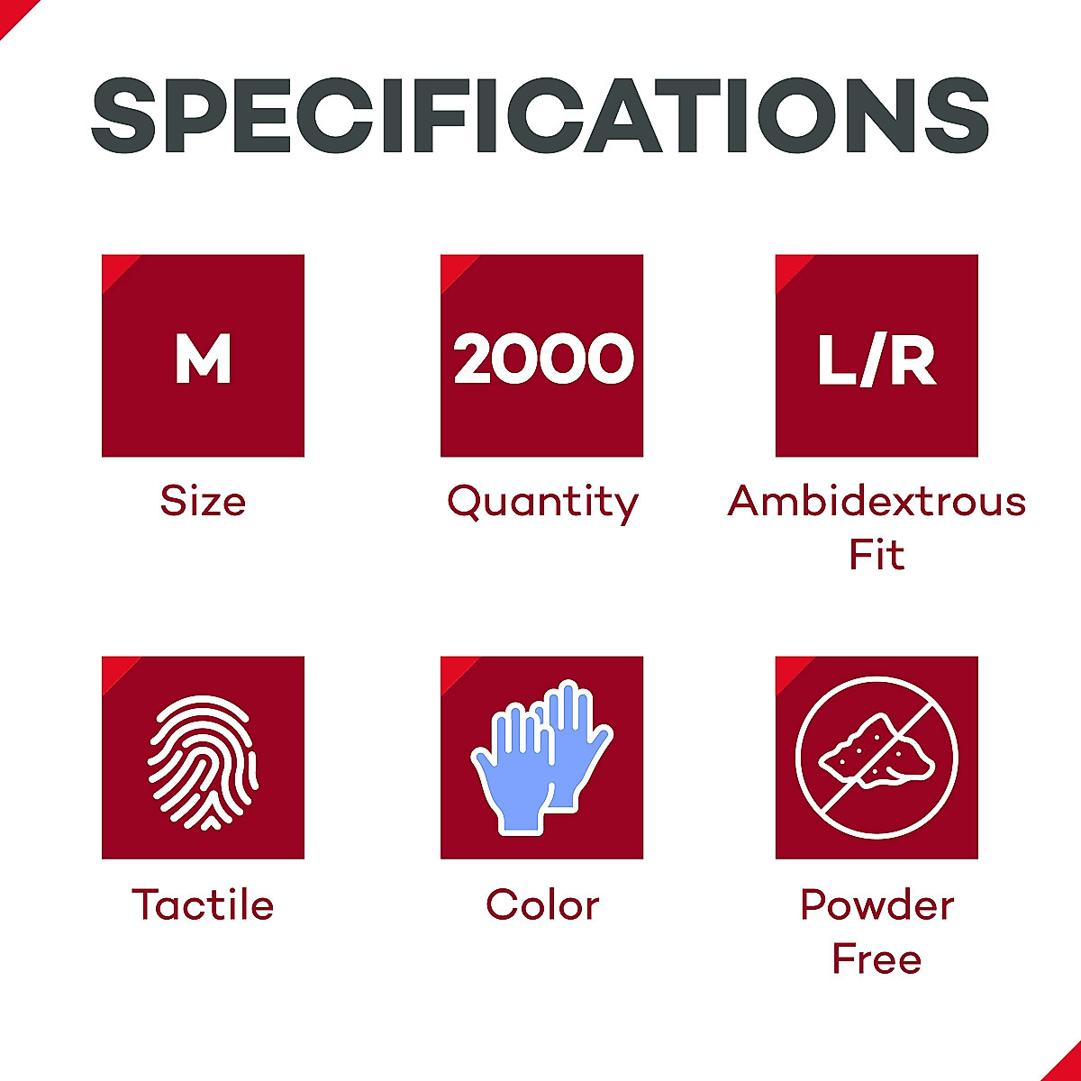 Dealmed Medical Exam Gloves – 2000 Count Medium Nitrile Gloves, Disposable Gloves, Non-Irritating Latex Free Gloves, Multi-Purpose Use Medical Gloves for a First Aid Kit and Medical Facilities