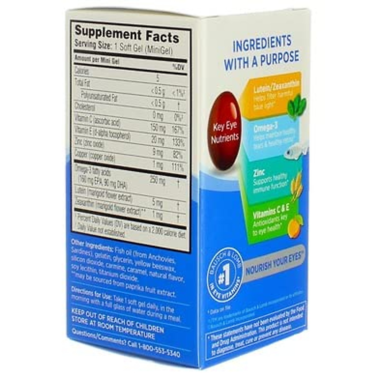 Bausch & Lomb Ocuvite Adult 50+ Eye Vitamin & Mineral Softgels 50 ea (Pack of 3)