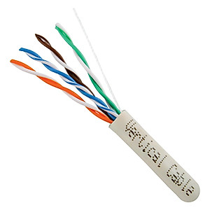 Vertical Cable Cat5e, 350 Mhz, UTP, UV Jacket, Outdoor, CMX, 1000ft, Bulk Ethernet Cable, White