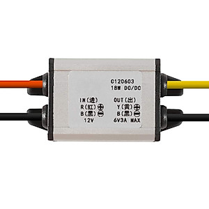 Dorhea 12V to 6V Car Power Voltage Converter DC 9V-22V 12V to DC 6V Buck Voltage 3A 18W Waterproof DC Step Down Volt Module Power Supply Board Compatible with Car Vehicle Automotive LED Display Radio