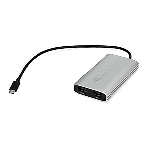 OWC USB-C to Dual HDMI 4K Display Adapter with DISPLAYLINK for Apple M1 Mac or Any Mac or PC with USB-C or Thunderbolt