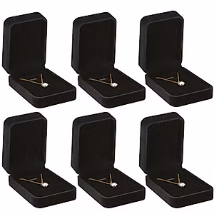 LETURE 6 Pieces Velvet Jewelry Gift Boxes for Necklace Pendant Bracelet Ring Earring, Jewelry Storage Display Case for Christmas Wedding Engagement Birthday Anniversary (Pendant Box STYLE-6PCS)