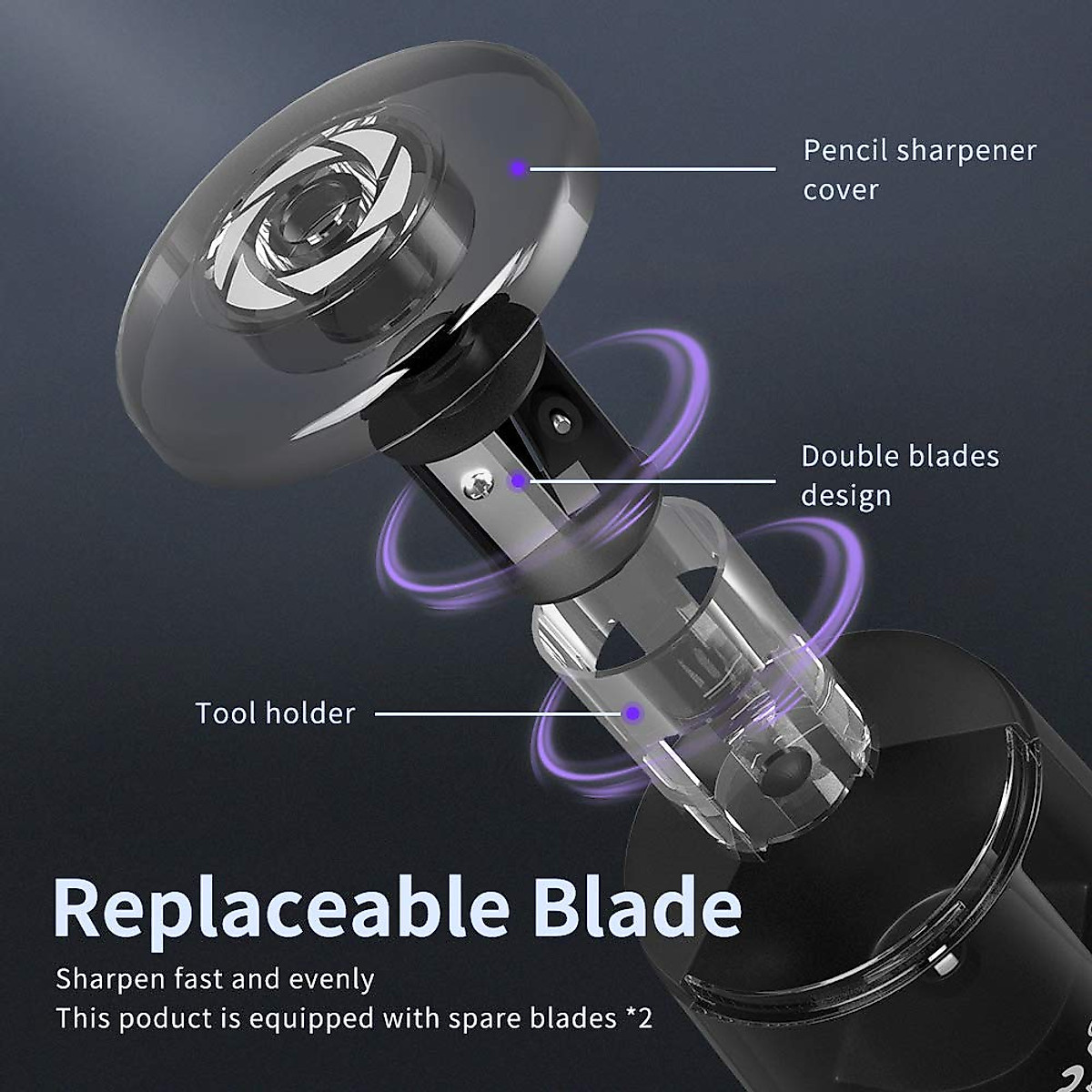 ZMOL Battery Powered Electric Pencil Sharpener,Small Battery Operated Pencil Sharpeners Portable,Fast Sharpen, Suitable for No.2/Colored Pencils(6-8mm), School/Classroom/Office/Home