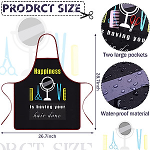 SATINIOR 3 Pieces Waterproof Salon Apron Stylist with Pockets for Women Men Hairdressers Cosmetology Aprons Dog Grooming Work Smock Funny Barber Hair Cutting Favor, Black, 26.7inch*28.7inch