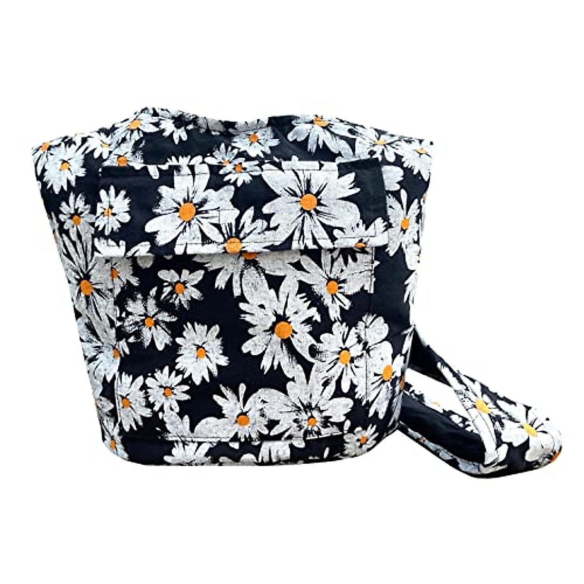 FULLY LINED Daisy Print Crossbody Bag with Front Phone Pocket - Floral Boho Shoulder Purse - Medium