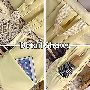 STRGZR Kawaii Cute Backpack, Aesthetic Y2K Retro Star Graphic Harajuku Backpack Laptop Backpack Travel Casual Daypack (Pink)