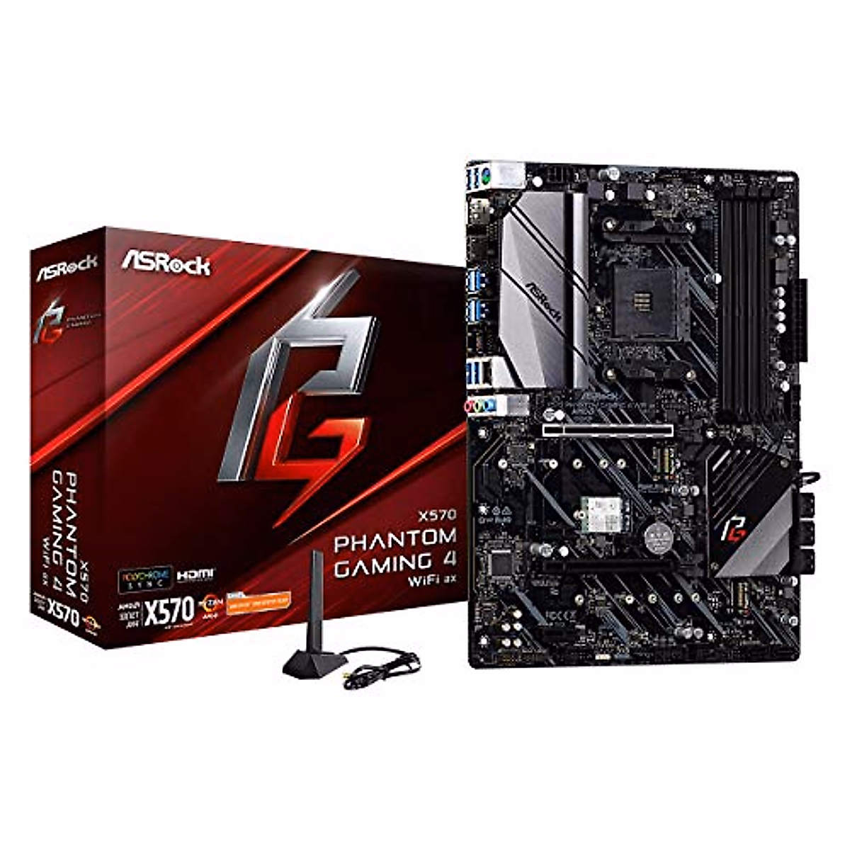 ASRock X570 Phantom Gaming 4 WiFi AX AM4 AMD X570 SATA 6Gb/s ATX AMD Motherboard