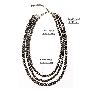 J CHRONICLES Western Navajo Pearl Multi strand Necklace (N-1104)