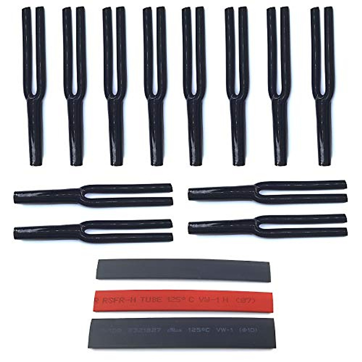 WJSTN Speaker Wire Pants(Y Boot) Cable Pants 8mm 2-Conductor, Black (Pack of 12) Insulated Heat shrinkable Tube (Shrink Ratio2:1,6ft)