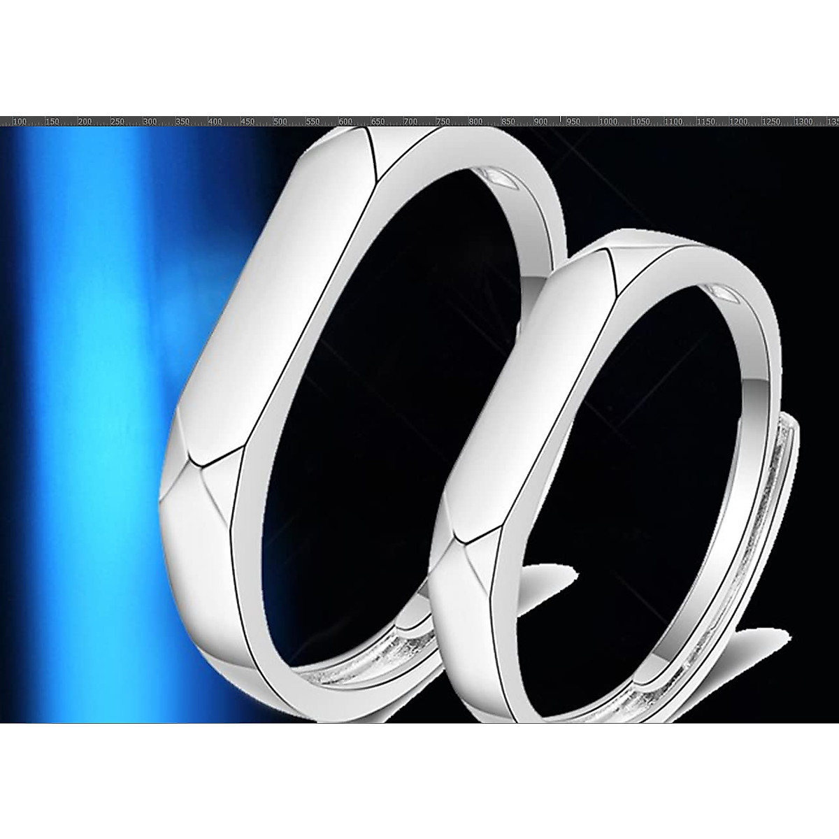 UMIERUI Promise Rings for Couples 925 Sterling Silver Couple Rings Set Engagement Wedding Ring Band Adjustable Couple Ring