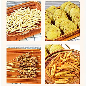 Nonstick Steel Roaster with Flat Rack Dishwasher Safe Large 14.5x10.5x2 inch PFOA Free Nonstick Roaster with Rack Cookware (14.5x10.5x2 inch, Gold)