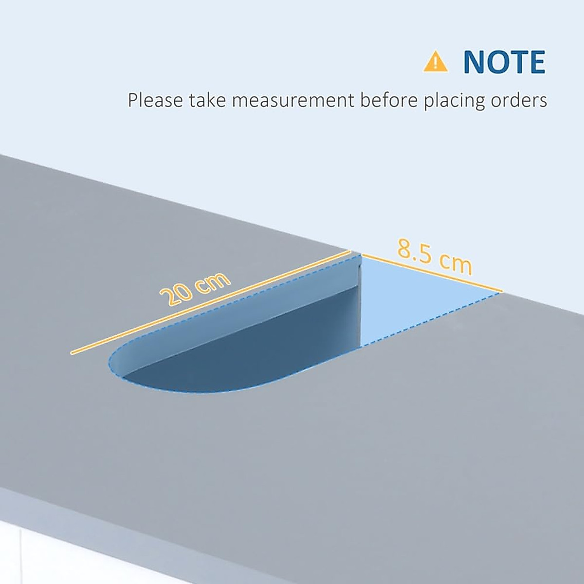 Light Grey Top Pedestal Sink Storage Cabinet, Under Sink Cabinet, Pedestal Sink Storage Bathroom Vanity Cabinet with U-Shape and Adjustable Internal Shelf, 23.5" W x 13" D x 23.5" H