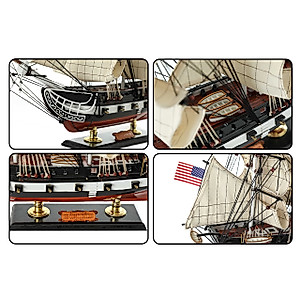 SAILINGSTORY Wooden Model Ship USS Constitution 1/150 Scale Replica Ship Model Sailboat Decor