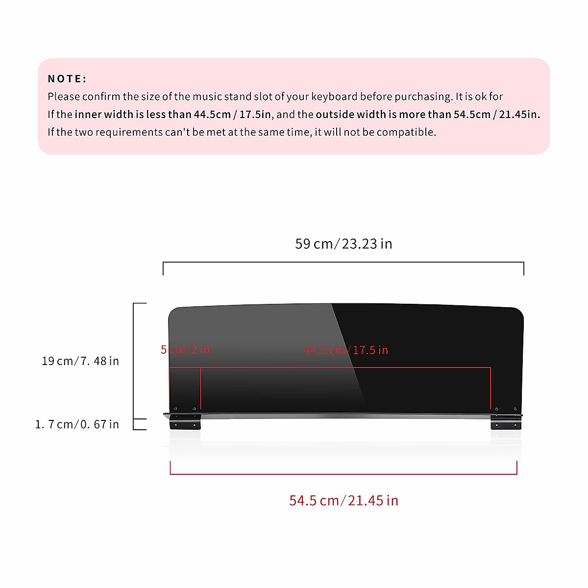 ATNEDCVH Sheet music stand compatible with Yamaha P85 P95 series electronic piano keyboard (Black)