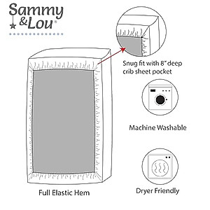 Sammy & Lou Cottage Cow 2-Pack Microfiber Fitted Crib Sheet Set, Fits Standard Crib Mattress 28 in x 52 in; Fully Elasticized,