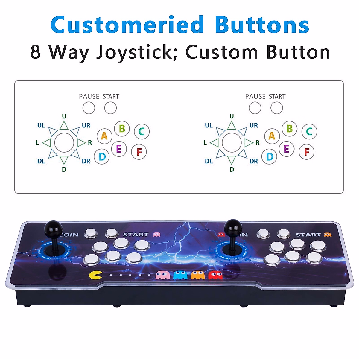 RegiisJoy 28890 in 1 Arcade Game Console Pandoras Box 60S, Retro Game Machine for PC & Projector & TV, 2-4 Players, 3D Games, Search/Hide/Save/Load/Pause Games, 1280X720, Separate Console