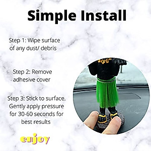 Dashboard Hula Dog Black Labrador Retriever Car Bobblehead Figurine 6 Inches Green Grass Skirt Hawaiian Lei Desk Mantle