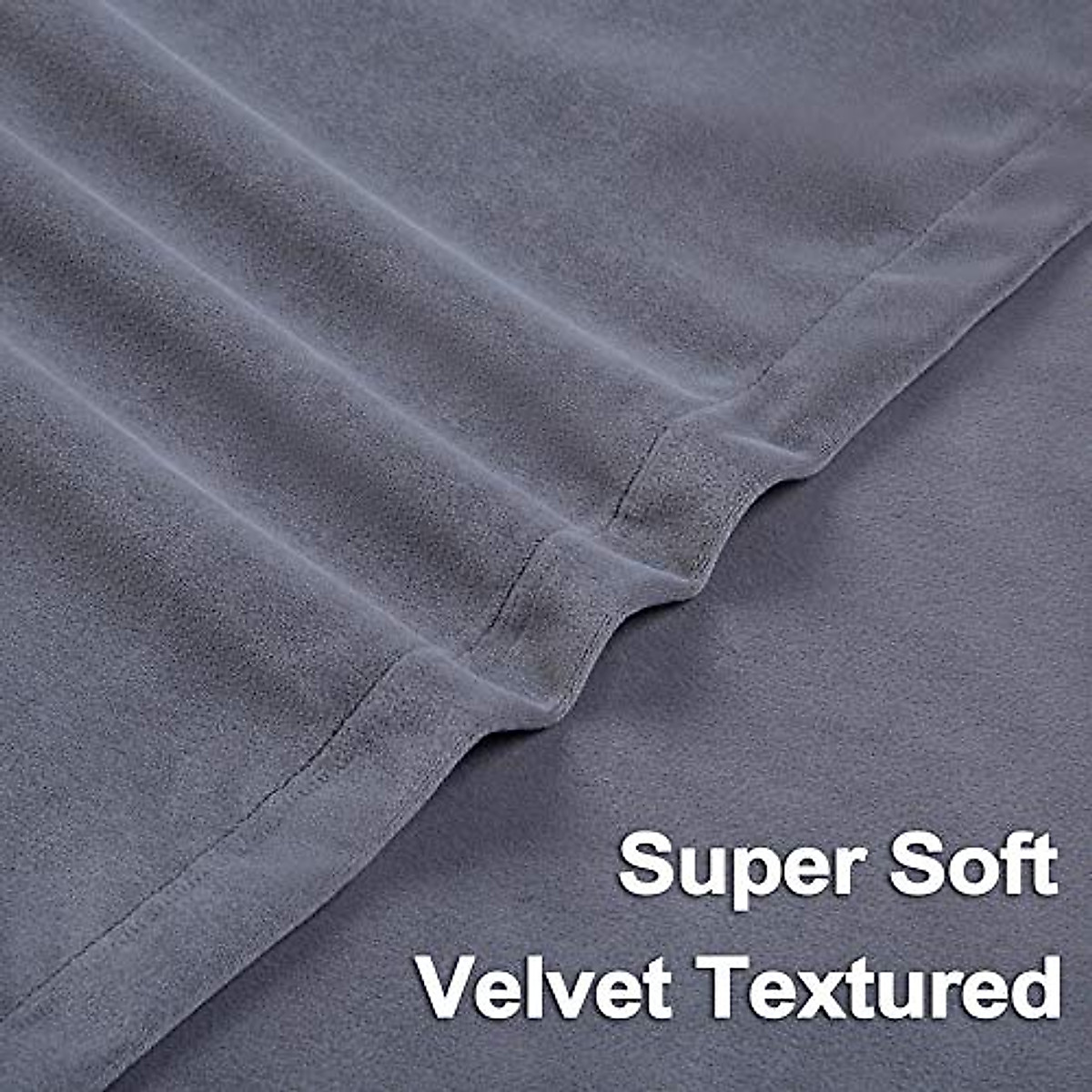 Haperlare Grey Kitchen Window Curtains, Heavy-Duty Privacy Enhancing Heat Blocking Velvet Bathroom Window Curtain Luxury Half Window Kitchen Cafe Curtains, 26" W x 24" L, Set of 2