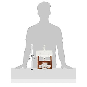 NutriChef Glass Whiskey Decanter with Glasses -1100ml Barrel Whiskey Carafe Alcohol Decanter Set, Decanter w/ Spigot, Stopper & Base, For Brandy Wine Cognac Rum Gin Scotch Bourbon - NutriChef