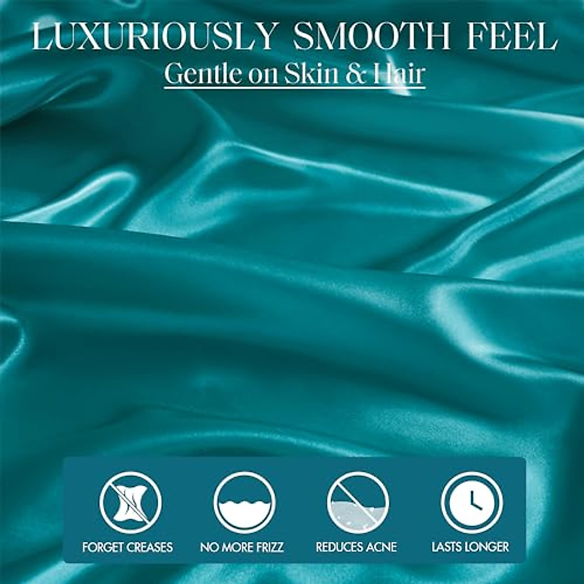 Madison Park Essentials Satin Luxury Wrinkle-Free High-Luster and Silk Standard Teal 2