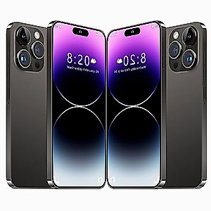 RAYPUR i14 Pro Max Smartphone, 2023 New 7.3Inch HD Screen Face ID, 16GB 1TB Cell Phone, Global Version 4G/5G, 7800mAh Battery Mobile Phones,Black-1TB