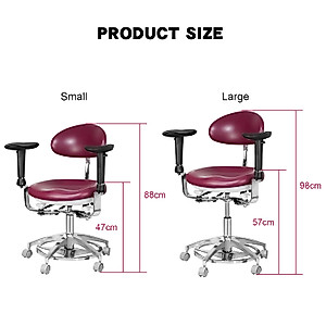 NSKI 360° Swivel Mobile Chair Dental Dynamic Seat Doctor's Stool with Armrest Foot Control PU Leather