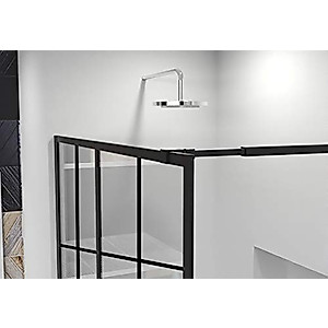 Goodyo 34" X 72" Shower Door Clear Tempered Glass Framed Shower Screen Walk-in Black Finish
