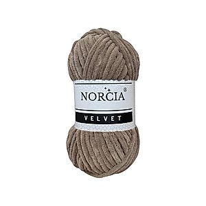 NORCIA Soft Velvet Yarn Chenille Yarn for Crocheting Super Bulky 100g (74.3 yds) Baby Blanket Yarn for Knitting Amigurumi Yarn Fancy Yarn for Crochet Weaving Craft (Brown, 1 Skein)