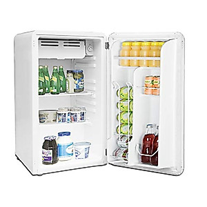FRIGIDAIRE EFR372-WHITE 3.2 Cu Ft White Retro Compact Rounded Corner Premium Mini Fridge