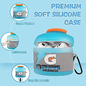 3 Pack Case for AirPods Pro 2nd Generation, Funny Fun Cartoon Food Sport Drinks Bottle Cover, Soft Silicone Cute Design Kawaii AirPods Pro 2/Pro Shell Protective for Keychain Lanyard Women Kids Girls