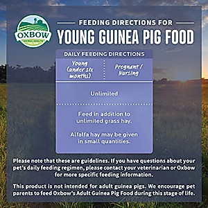 Oxbow Animal Health Garden Select Young Guinea Pig Food, Garden-Inspired Recipe for Young Guinea Pigs, No Soy or Wheat, Non-GMO, Made in The USA, 4 Pound Bag