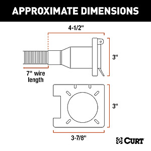 CURT 55774 Dual-Output Vehicle-Side 7-Pin, 4-Pin Connectors, Factory Tow Package and USCAR Socket Required