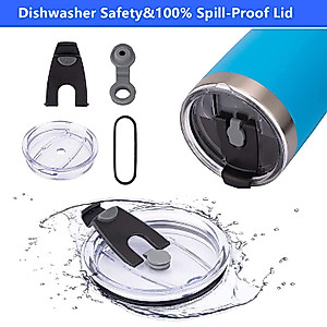 AILUXUAN Tumbler Lid for 20 Oz,2 Replacement Lids for 20oz Stainless Steel Tumbler Travel Cup Yeti,Ozark Trails and more Cooler Cup, Flip-top Splash Proof (Black, 20 OZ) (2)