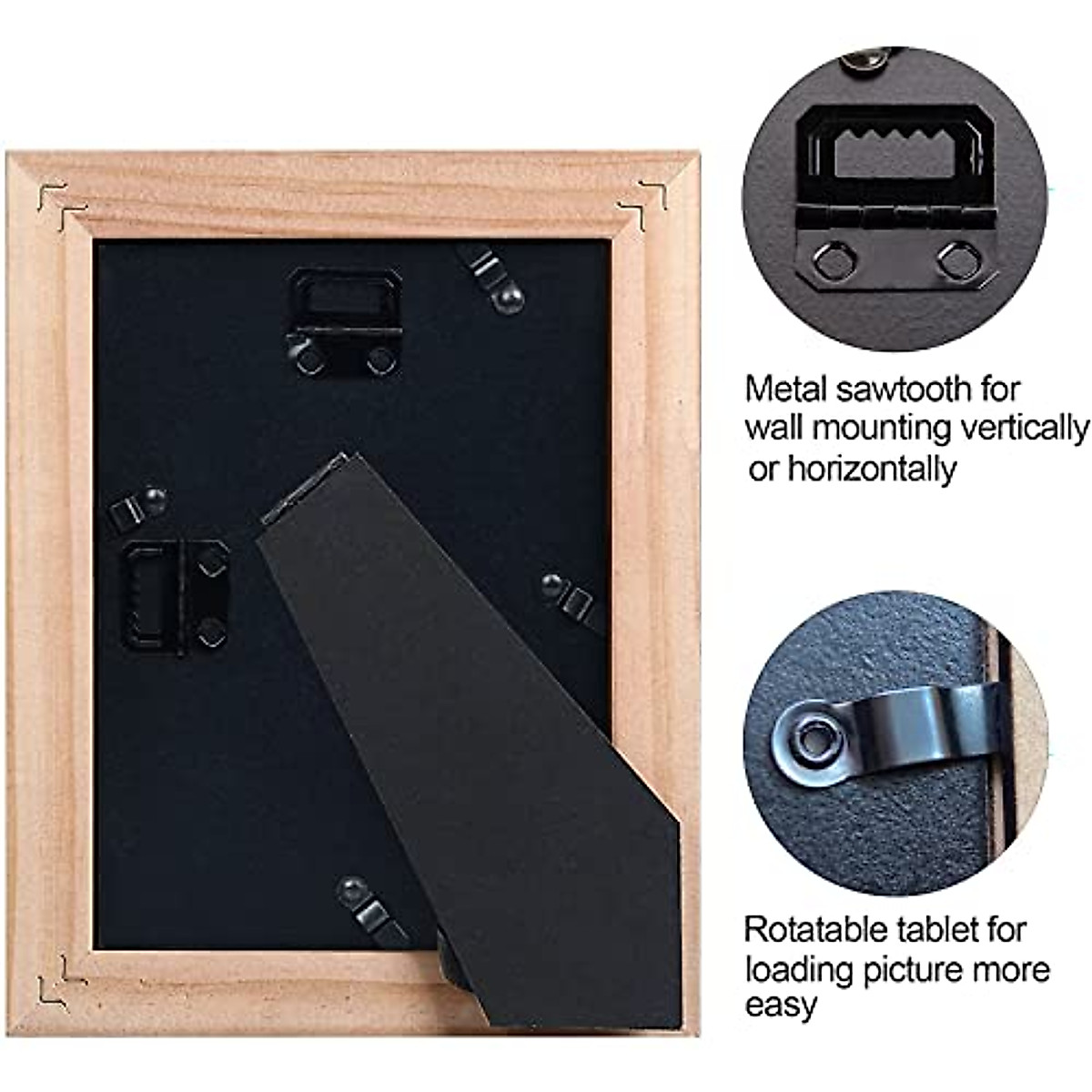 Yaetm 5x7 Rustic Picture Frame, Solid Wood Frame with High Definition Real Glass, Distressed Photo Frames for Table Top & Wall Mounting Display, Weathered Gray, Set of 2