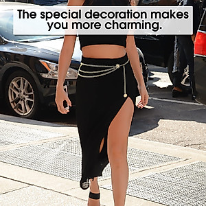 Yomiie Waist Chain Gold Coin Belly Body Chains Layered Sexy Geometry Coin Luxury Fashion Jewelry Boho Hot Bikini Beach Anniversary Festival Gift for Women Lady Girls