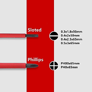 Screwdriver Set 1000V 6 Pieces Screwdrivers Insulating Screwdriver Kit 1000V Slotted Screw Screwdriver Sets Electrician Screwdriver Set