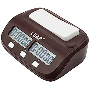 Combo Set - Digital Chess Timer Count Up/Down Chess Game Clock + 25x25cm Magnetic Folding Chess Board with Black & White Chess Pieces + Extra 2 Queens